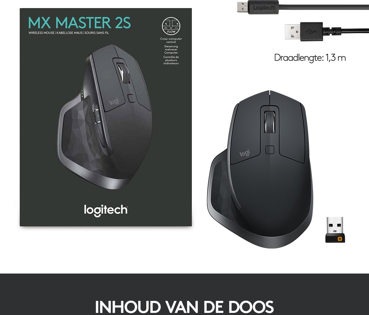 Logitech MX Master 2S Draadloze Muis Unifiying ontvanger of Bluetooth ...